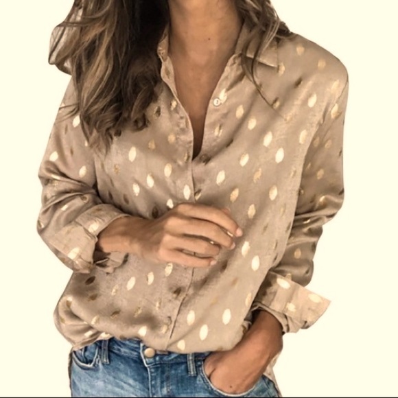 LaLa Factory | Tops | Lala Factory Long Sleeve Champagne And Gold ...